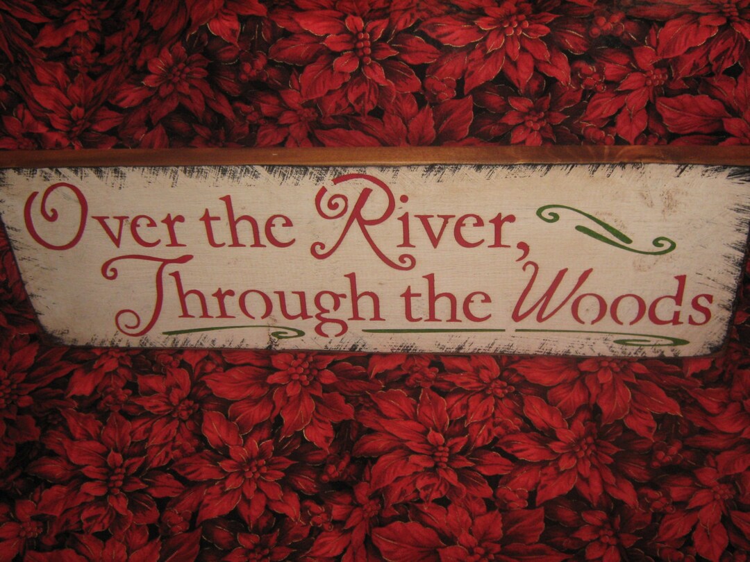 Primitive Large Holiday Wooden Hand Painted Christmas Sign Over the ...