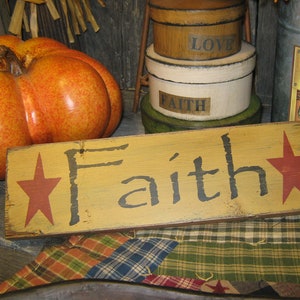 Primitive Sign Wood Sign Religious Inspirational Faith Country Folkart ...