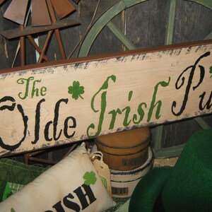 Very Primitive Lg Wood Irish Sign Artist Original Design Spiritual ...