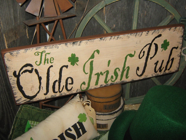 Very Primitive Lg Wood Irish Sign Artist Original Design - Etsy