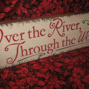 Primitive Large Holiday Wooden Hand Painted Christmas Sign Over the ...