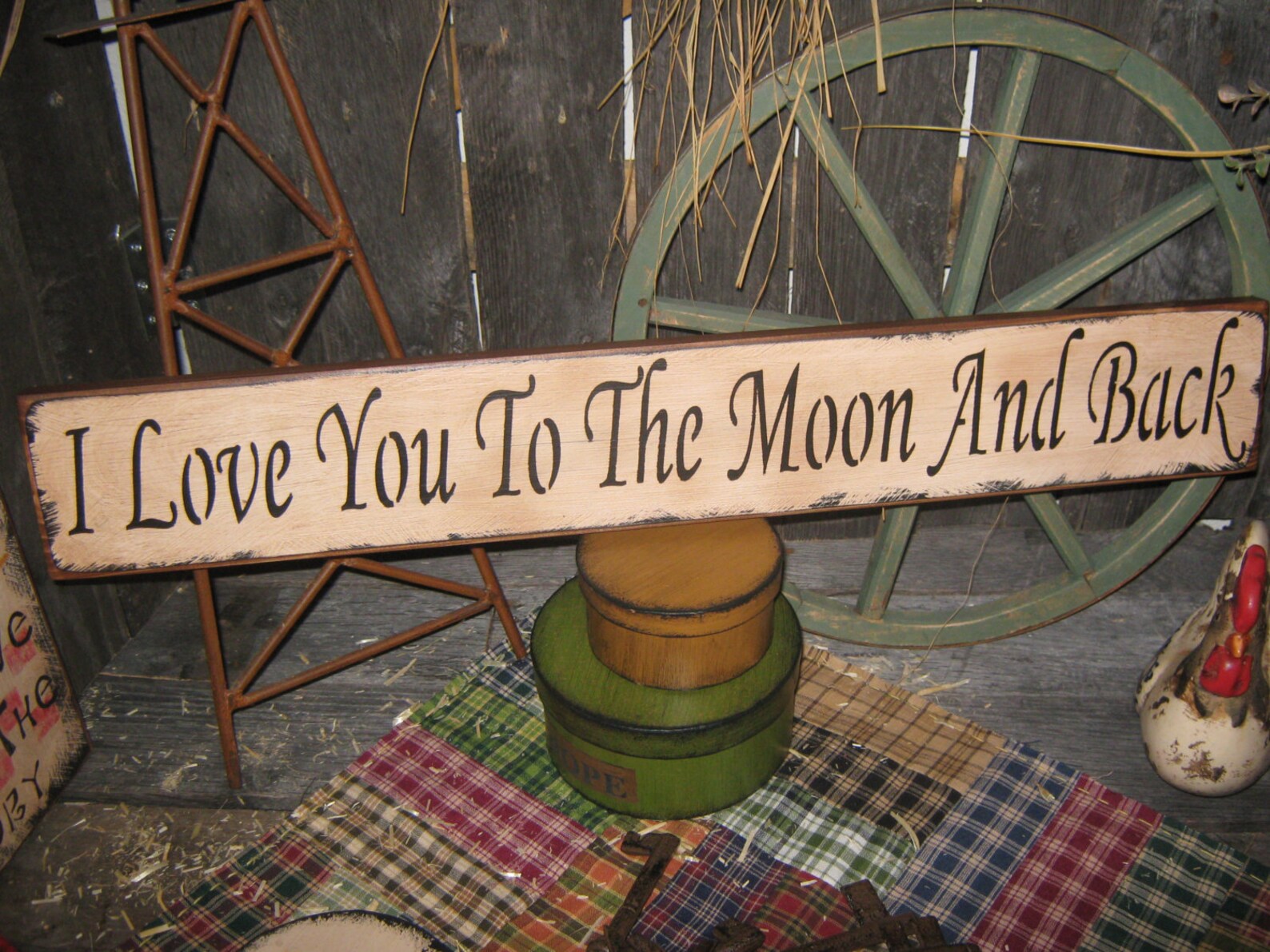 Primitive Lg Love Sign I Love You to the Moon and Back - Etsy