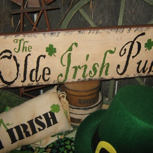 Very Primitive Lg Wood Irish Sign Artist Original Design Spiritual ...