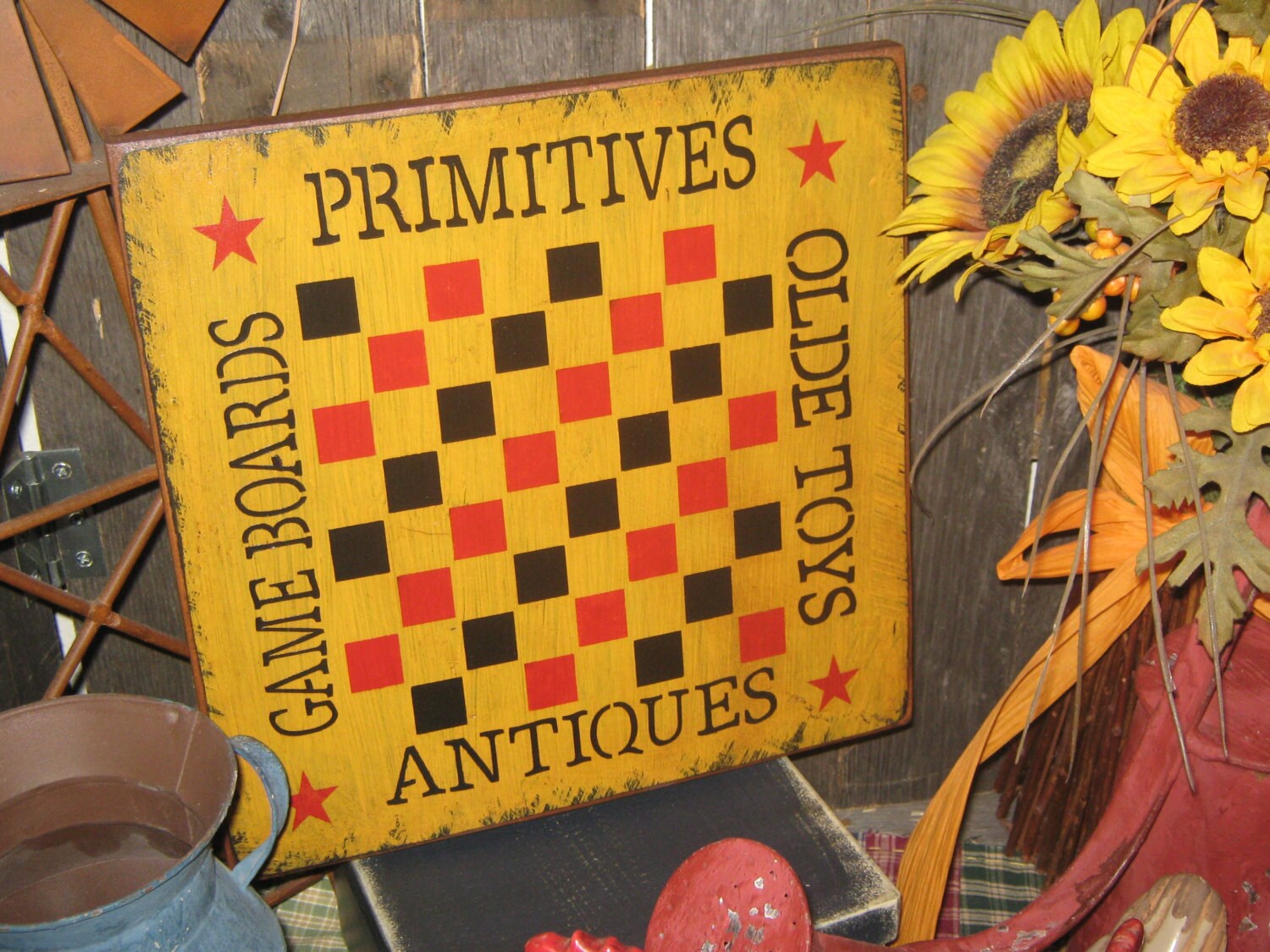 Primitive Wood Game Board Sign Primitives Olde Toys | Etsy