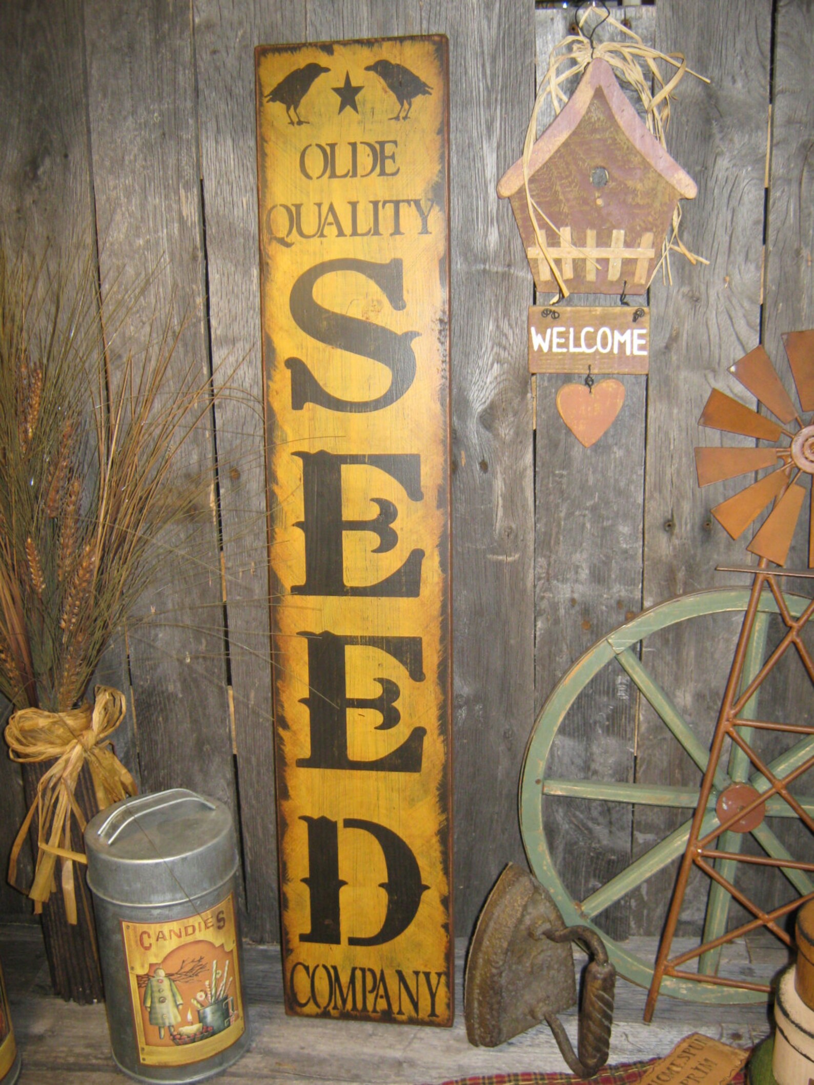 Primitive Wood Extra Lg Sign 30 Hand Painted Olde - Etsy