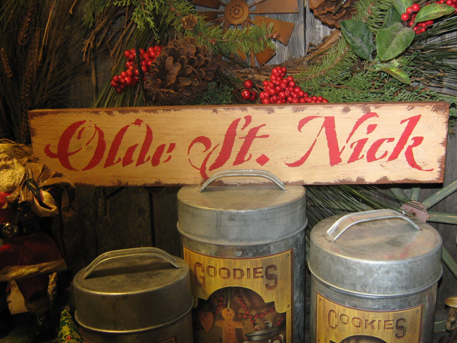 Primitive Large Holiday Wooden Hand Painted Christmas Sign | Etsy