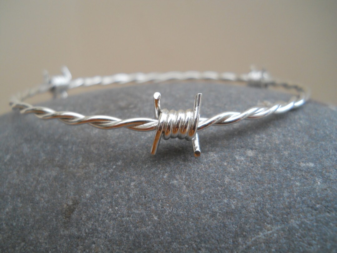 Sterling Silver Barbed Wire Bangle. - Etsy