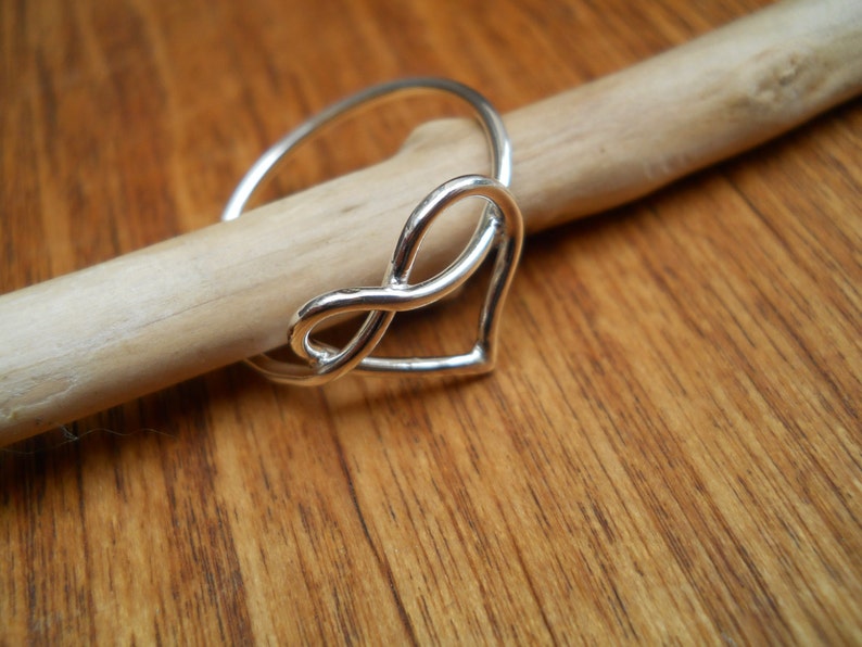 Little Sterling Silver Heart Knot Ring - Etsy UK