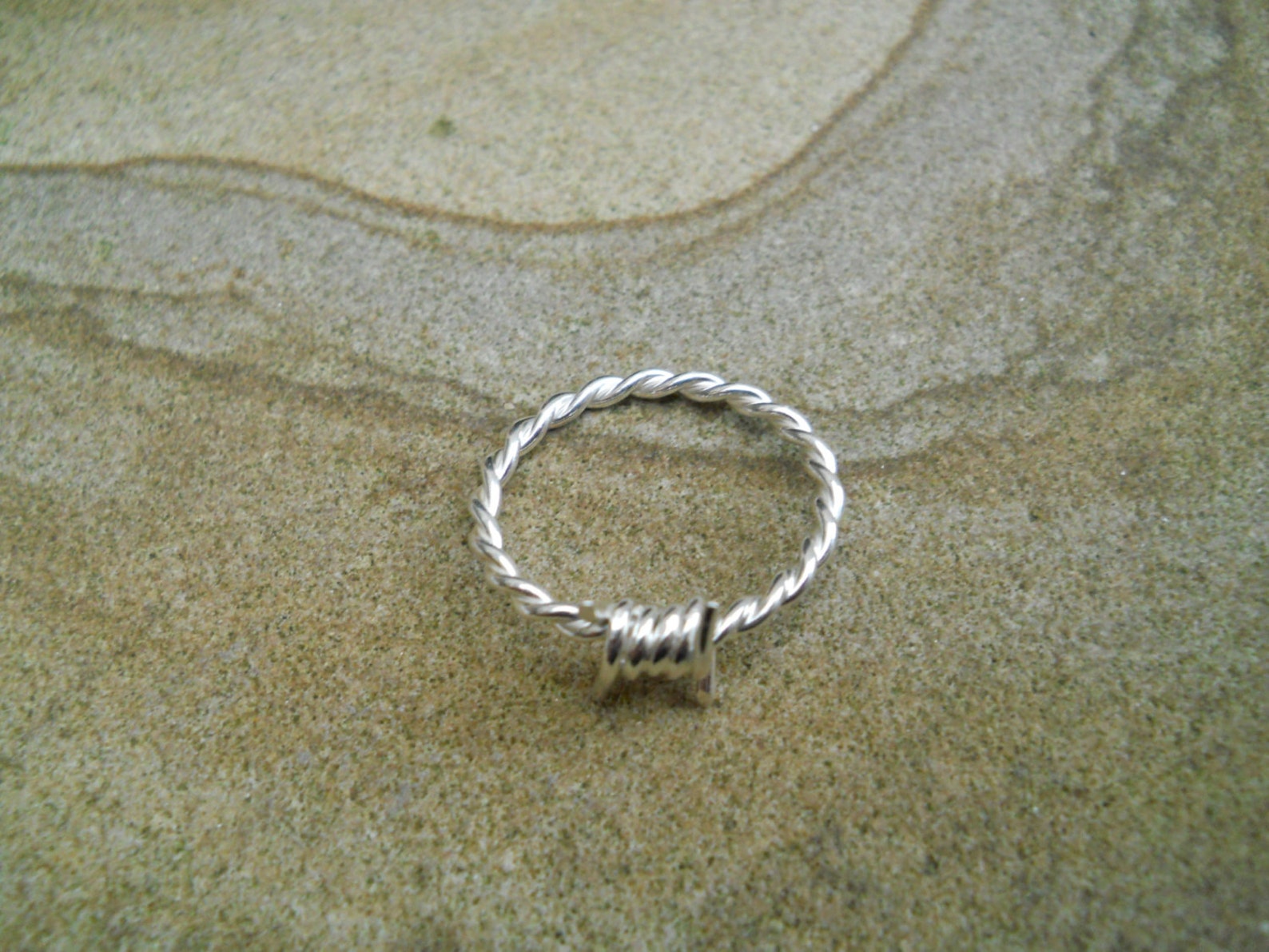 Sterling Silver Barbed Wire Ring - Etsy