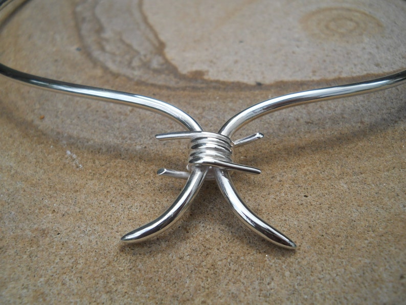 Sterling Silver Barbed Wire Collar - Etsy