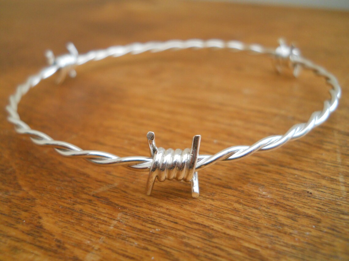 Sterling Silver Barbed Wire Bangle. | Etsy