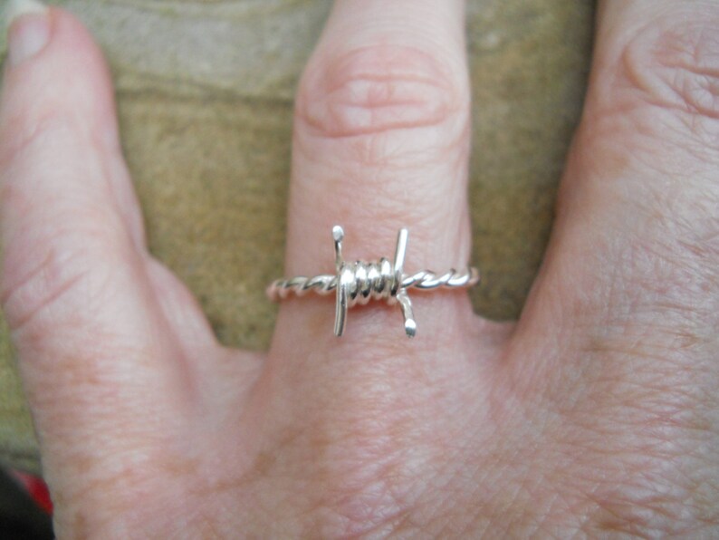 Sterling Silver Barbed Wire Ring - Etsy