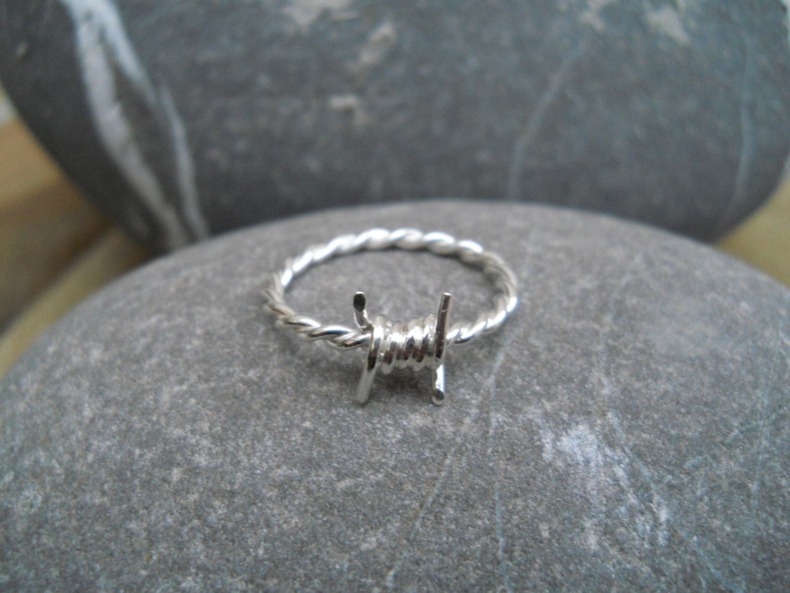 Sterling Silver Barbed Wire Ring - Etsy