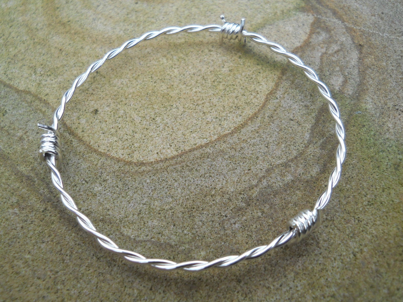Sterling Silver Barbed Wire Bangle. | Etsy