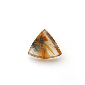 Natural Gold Rutilated Quartz Cabochon Gemstone 20.9x21.8x6.1 Mm Free ...