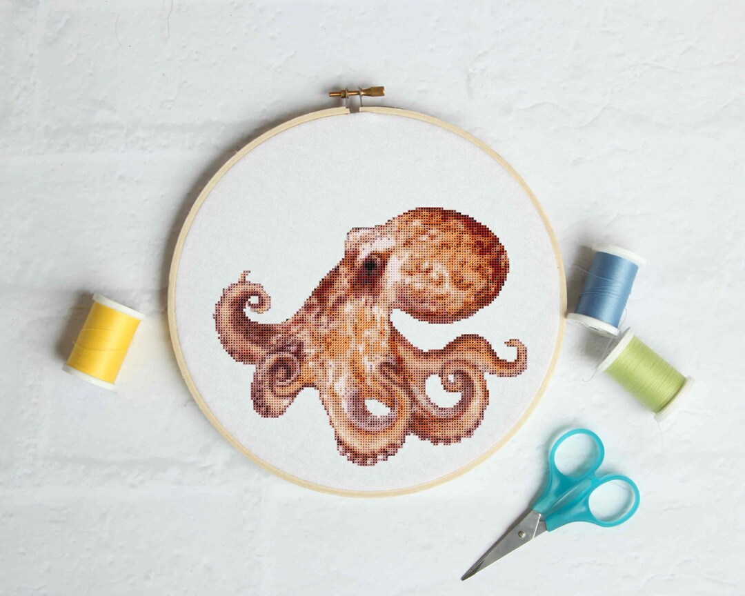 Octopus Cross Stitch Pattern | Ocean Animal Design (PDF Pattern) - Etsy