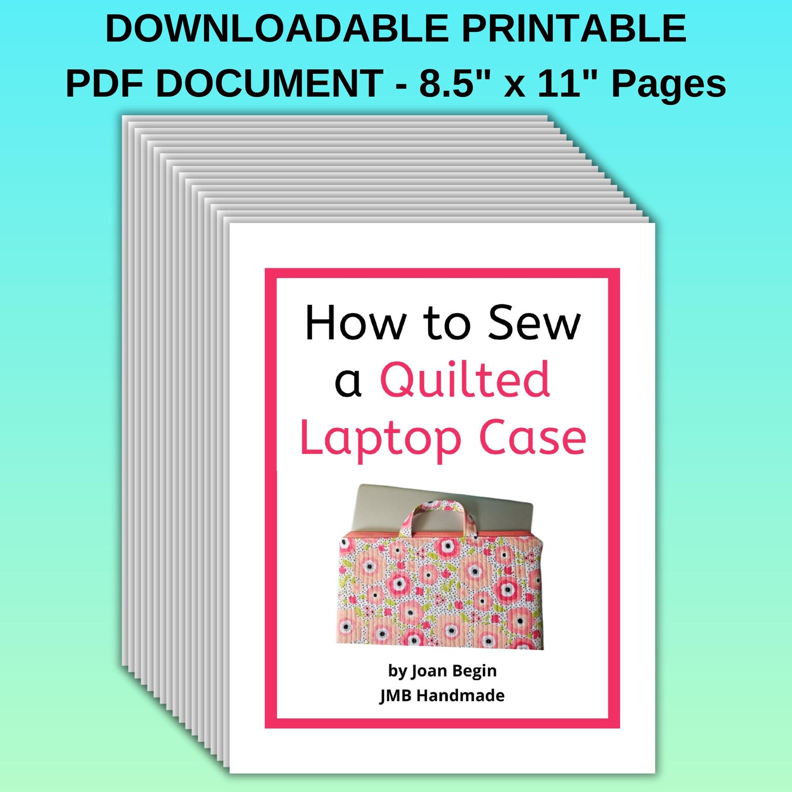 Quilted Laptop Case Sewing Pattern With Zipper (PDF) - Etsy