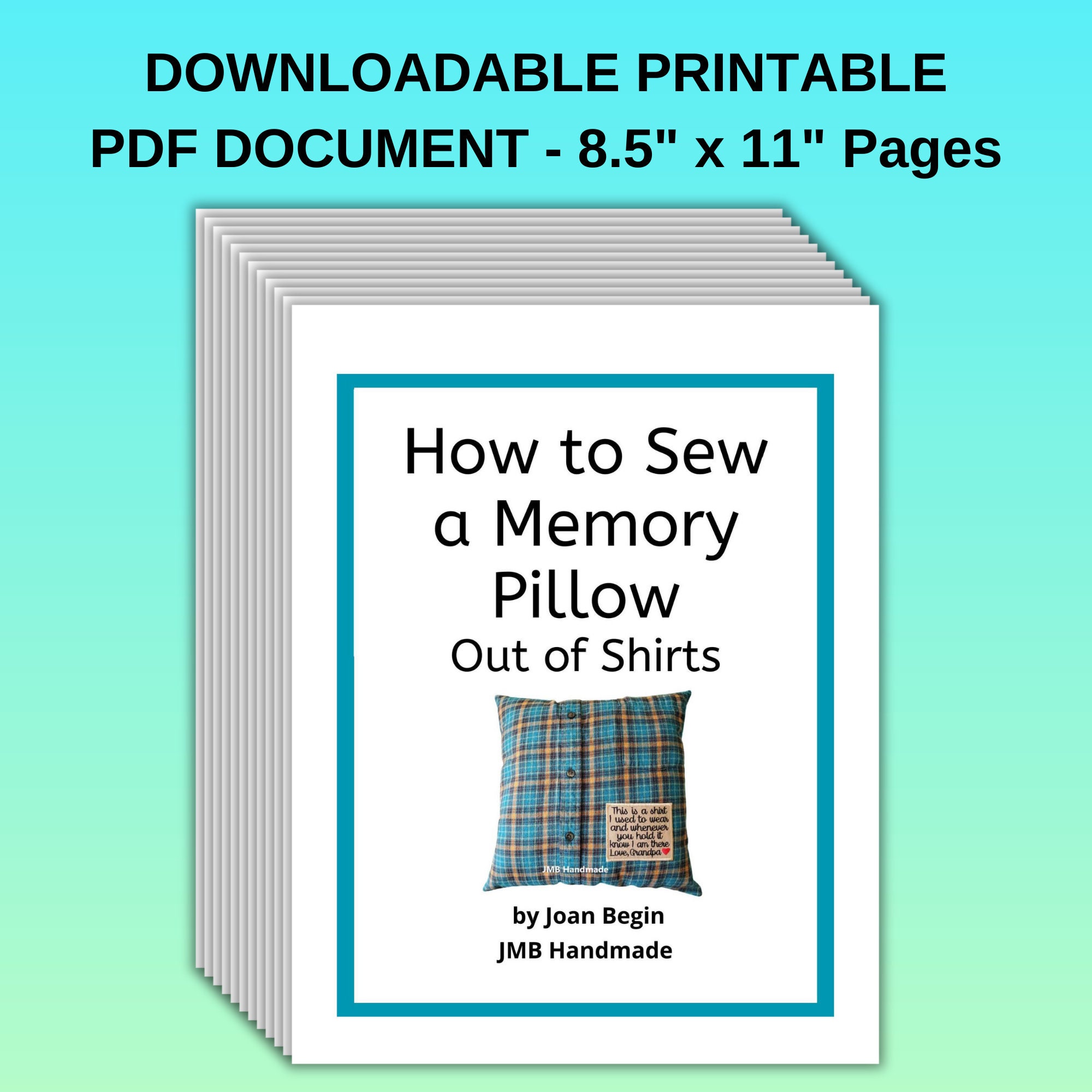 Memory Pillow Sewing Tutorial: Step-by-step Instructions (PDF Pattern ...
