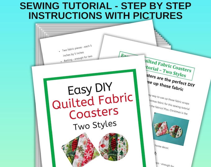 Scrappy Fabric Coasters PDF Pattern - Easy Tutorial! - Etsy Canada