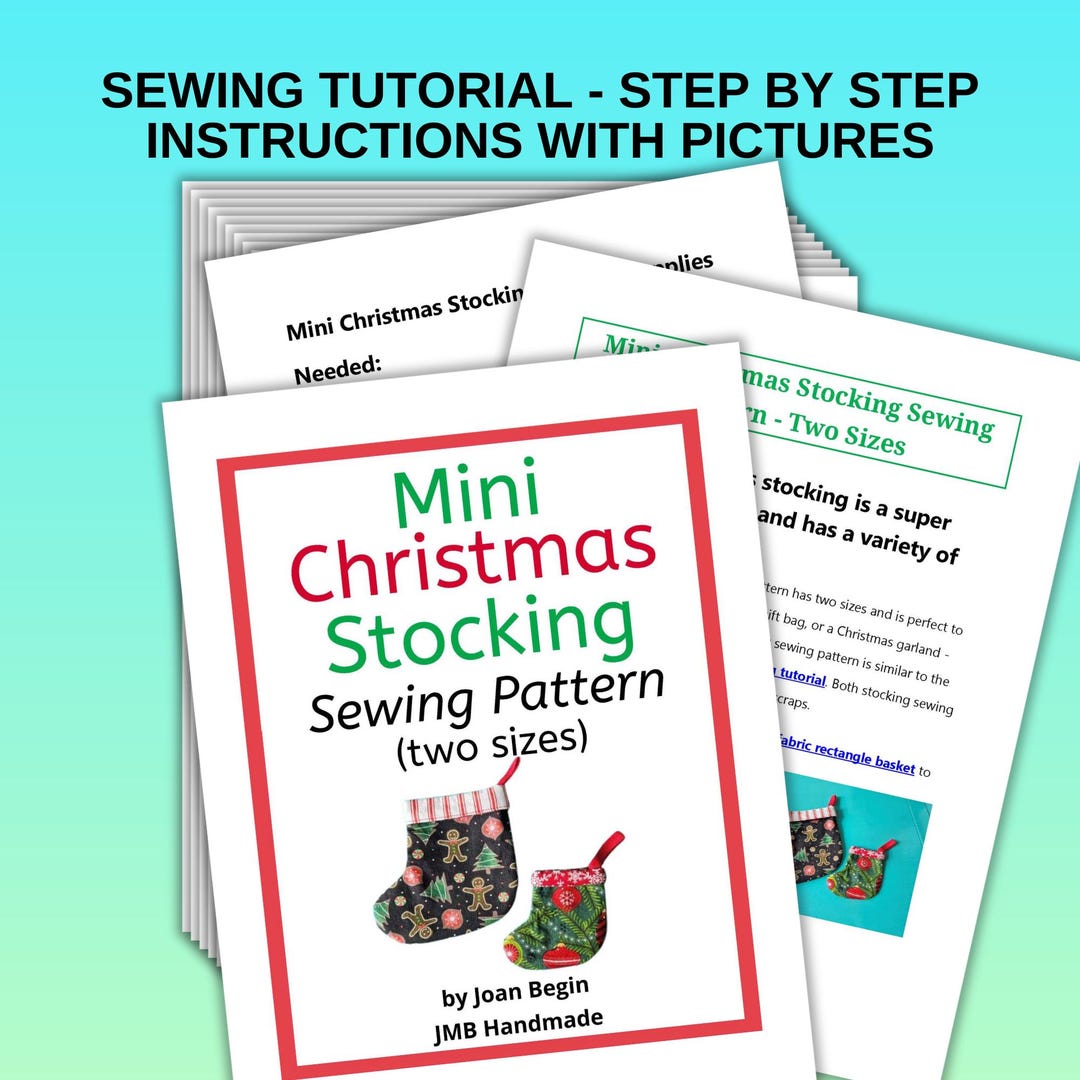 Mini Christmas Stocking Sewing Pattern: Two Sizes (PDF Pattern) - Etsy