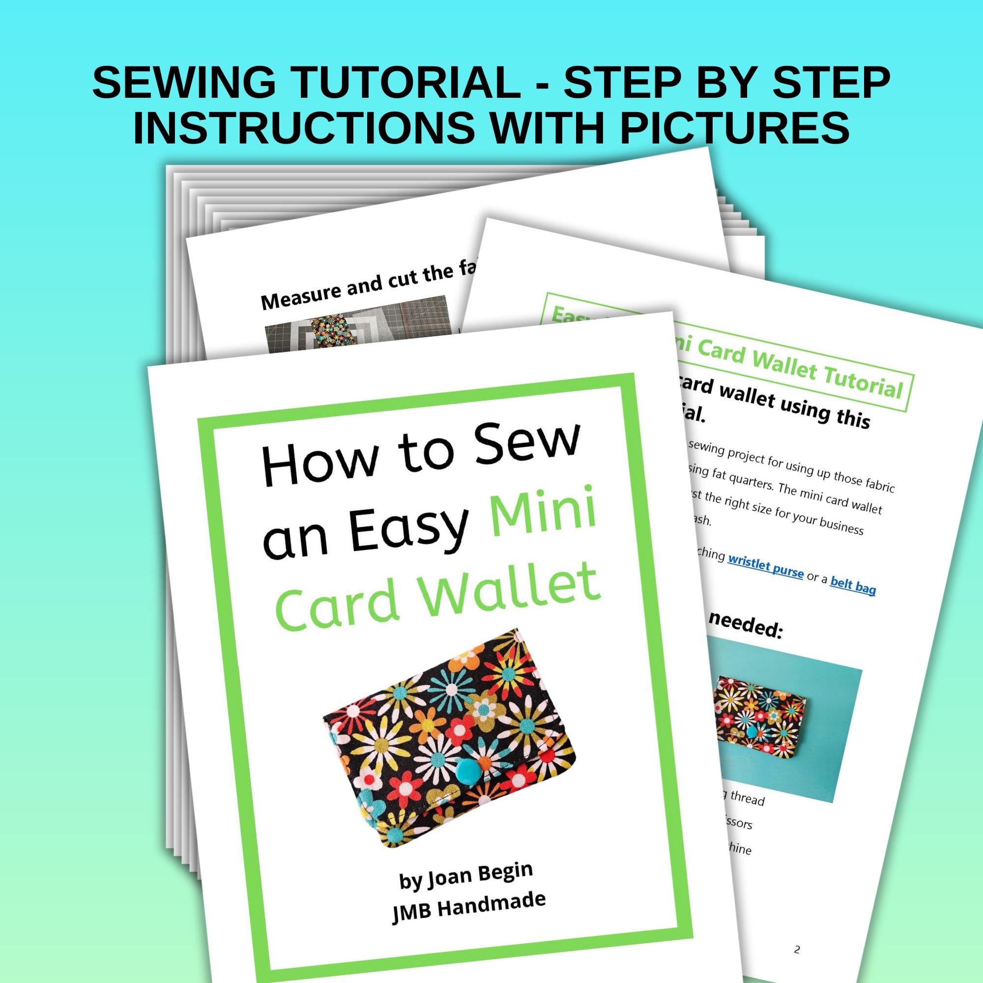 DIY Mini Card Wallet Sewing Tutorial: Printable PDF Pattern - Etsy