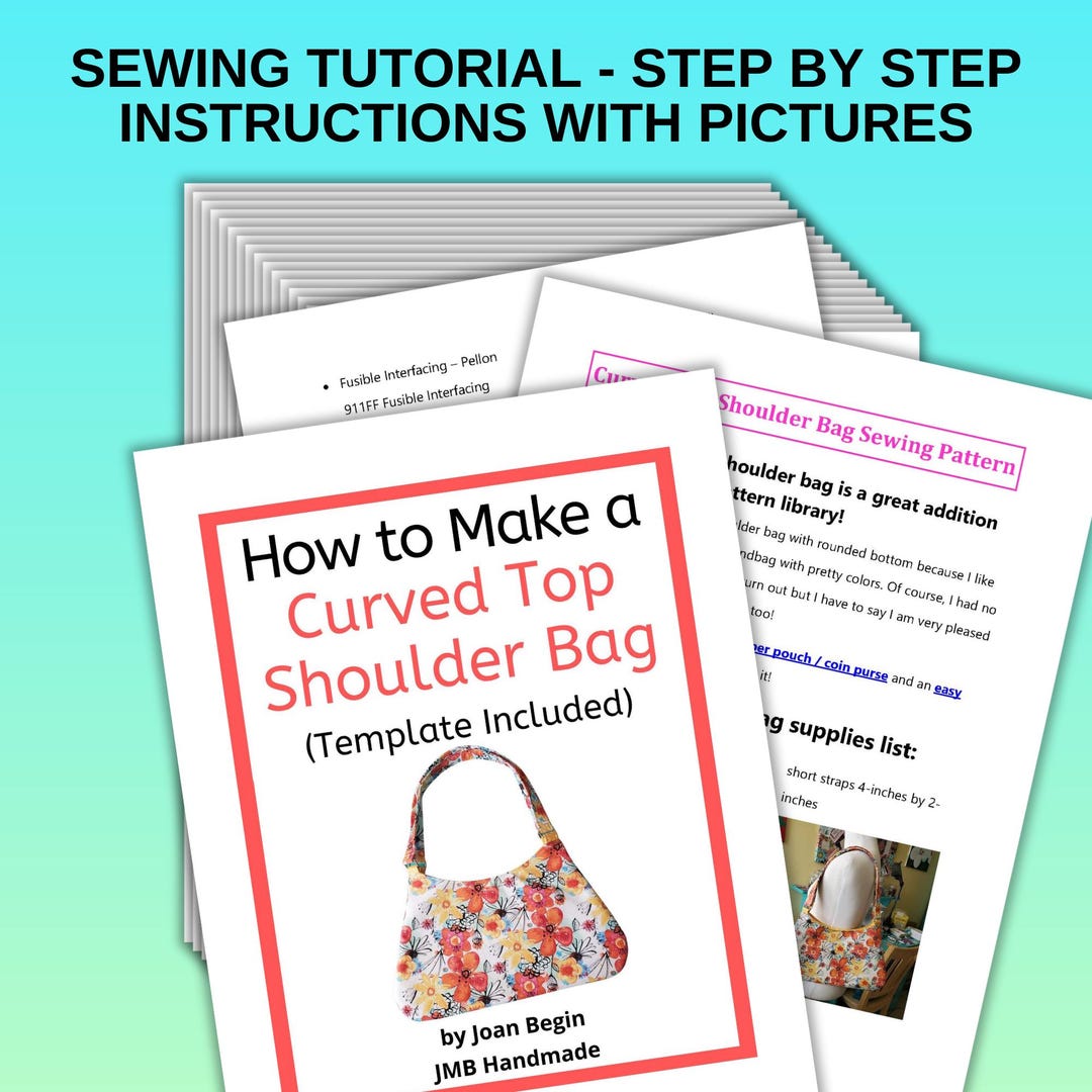 Curved Top Shoulder Bag Sewing Tutorial: Printable Pattern (PDF) - Etsy