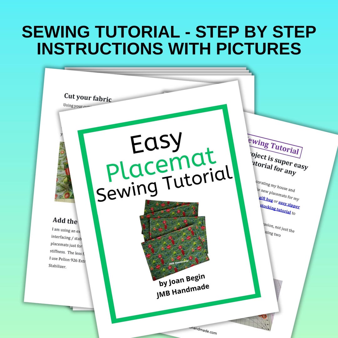 Easy Placemat Sewing Tutorial: Beginner-friendly Pattern (PDF Pattern ...