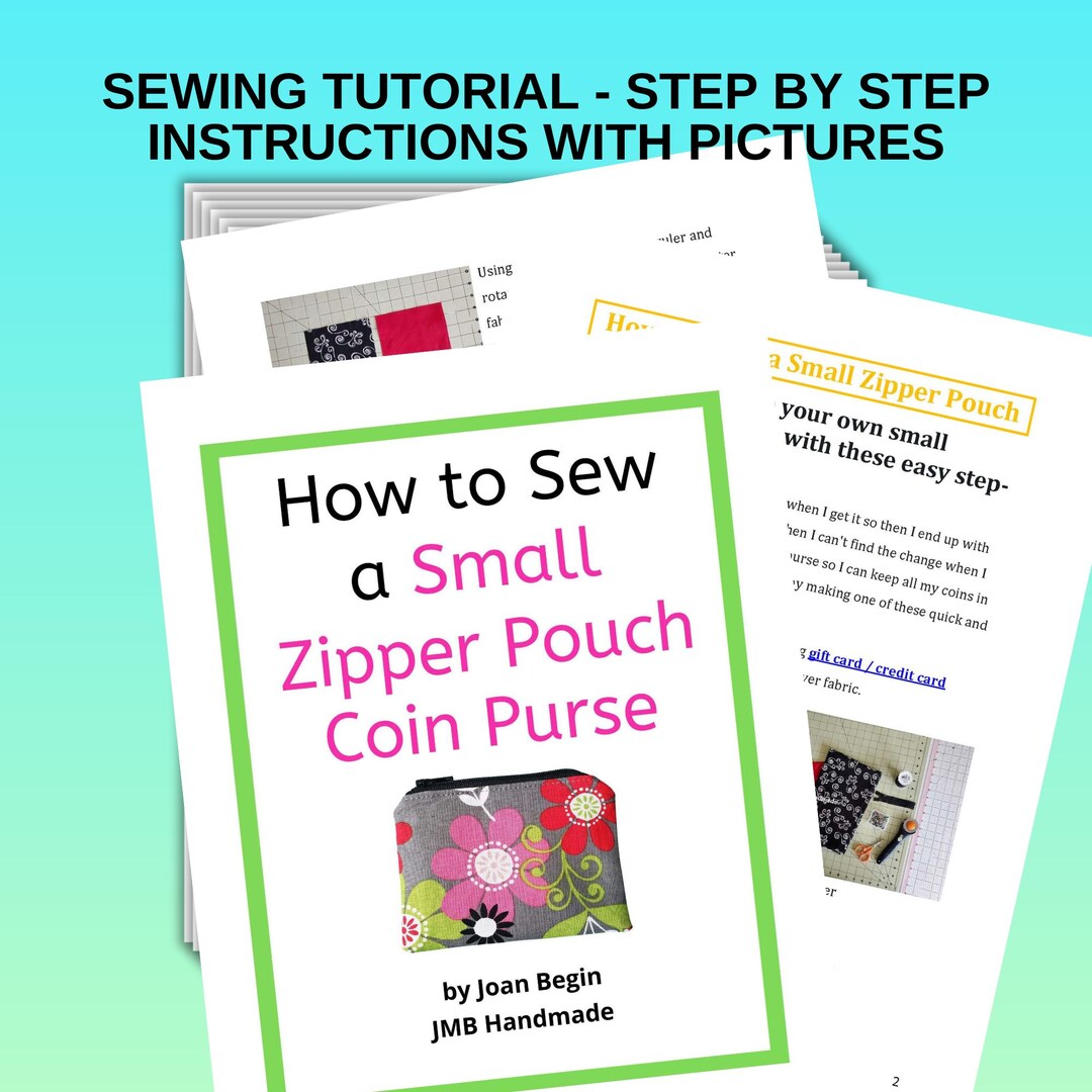 Small Zipper Pouch Sewing Tutorial: Coin Purse Pattern (PDF Pattern) - Etsy