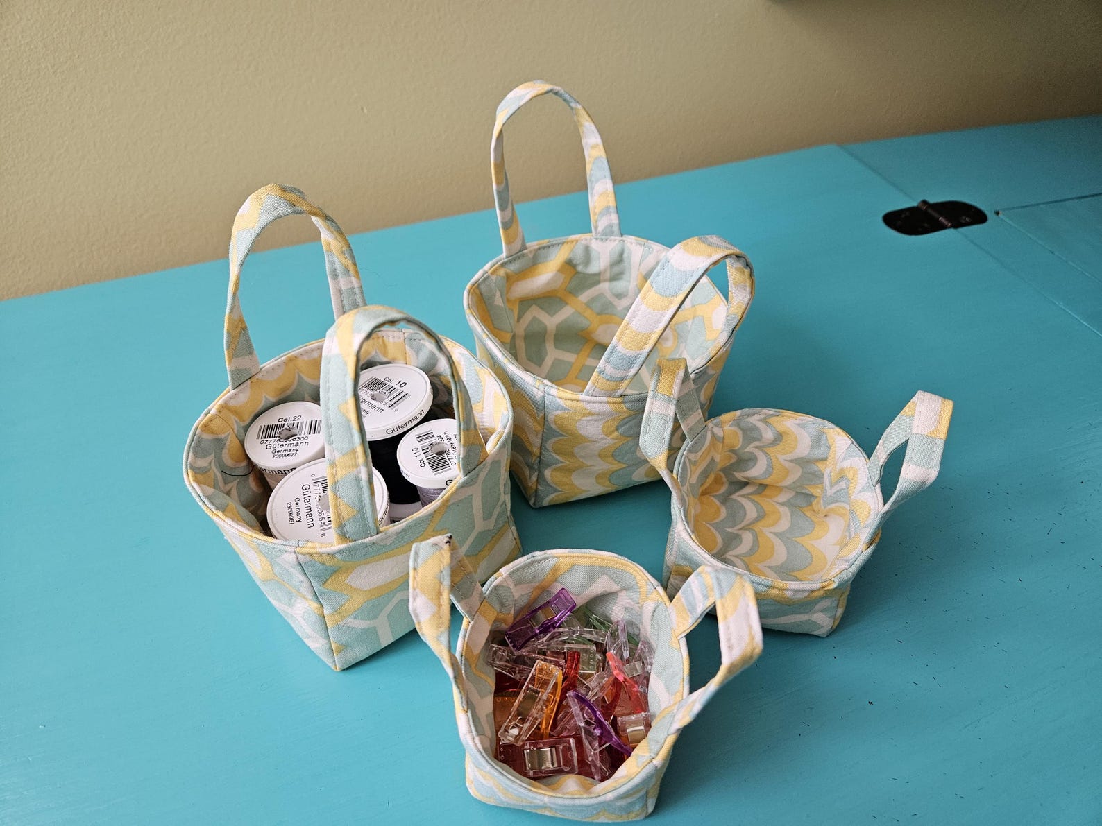 Mini Fabric Basket Sewing Tutorial: Two Sizes (PDF Pattern) - Etsy