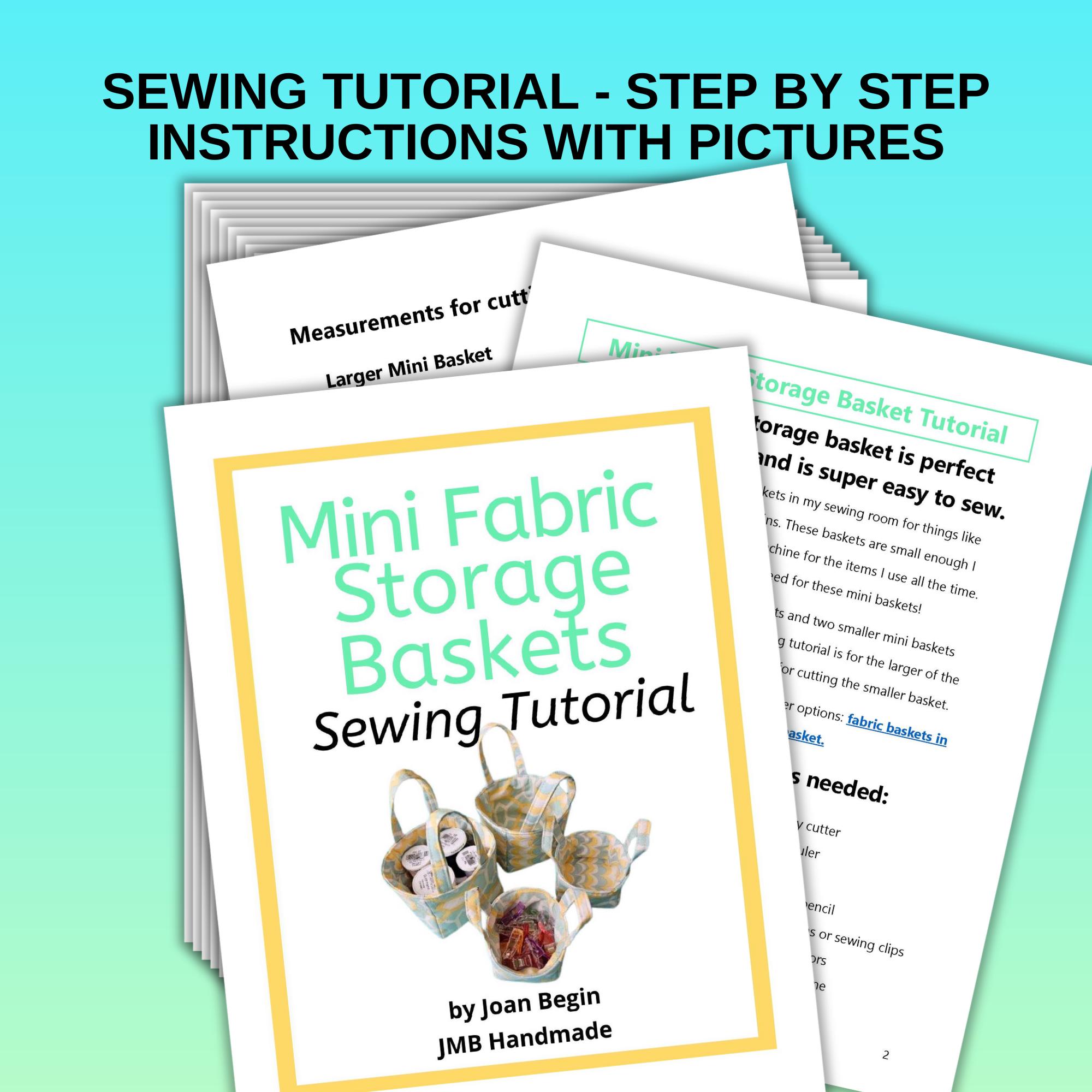 Mini Fabric Basket Sewing Tutorial: Two Sizes (PDF Pattern) - Etsy
