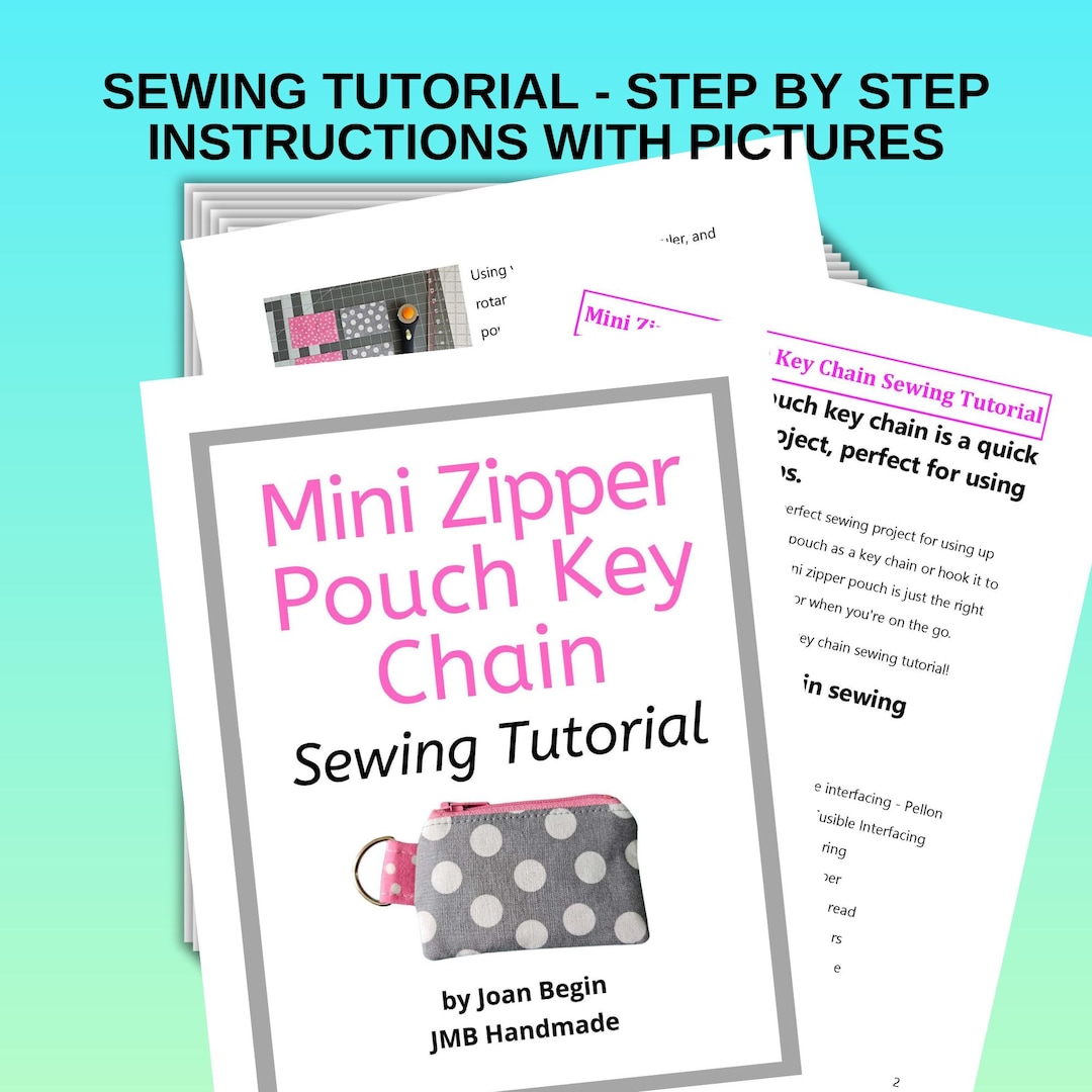 Mini Zipper Pouch Key Chain Sewing Tutorial (PDF Pattern) - Etsy
