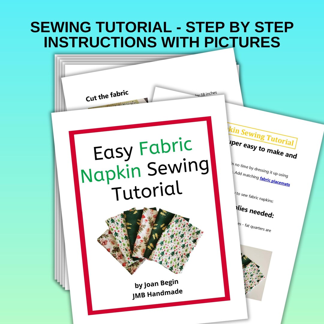Easy Fabric Napkin Sewing Tutorial / Napkin Sewing Pattern / Napkin ...
