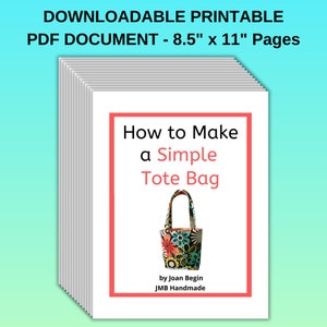 Simple Tote Bag Sewing Tutorial: Beginner-friendly Pattern (PDF ...