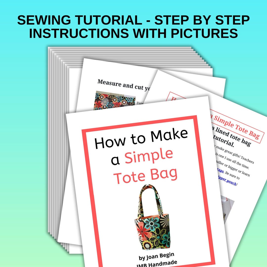 Simple Tote Bag Sewing Tutorial: Beginner-friendly Pattern (PDF ...