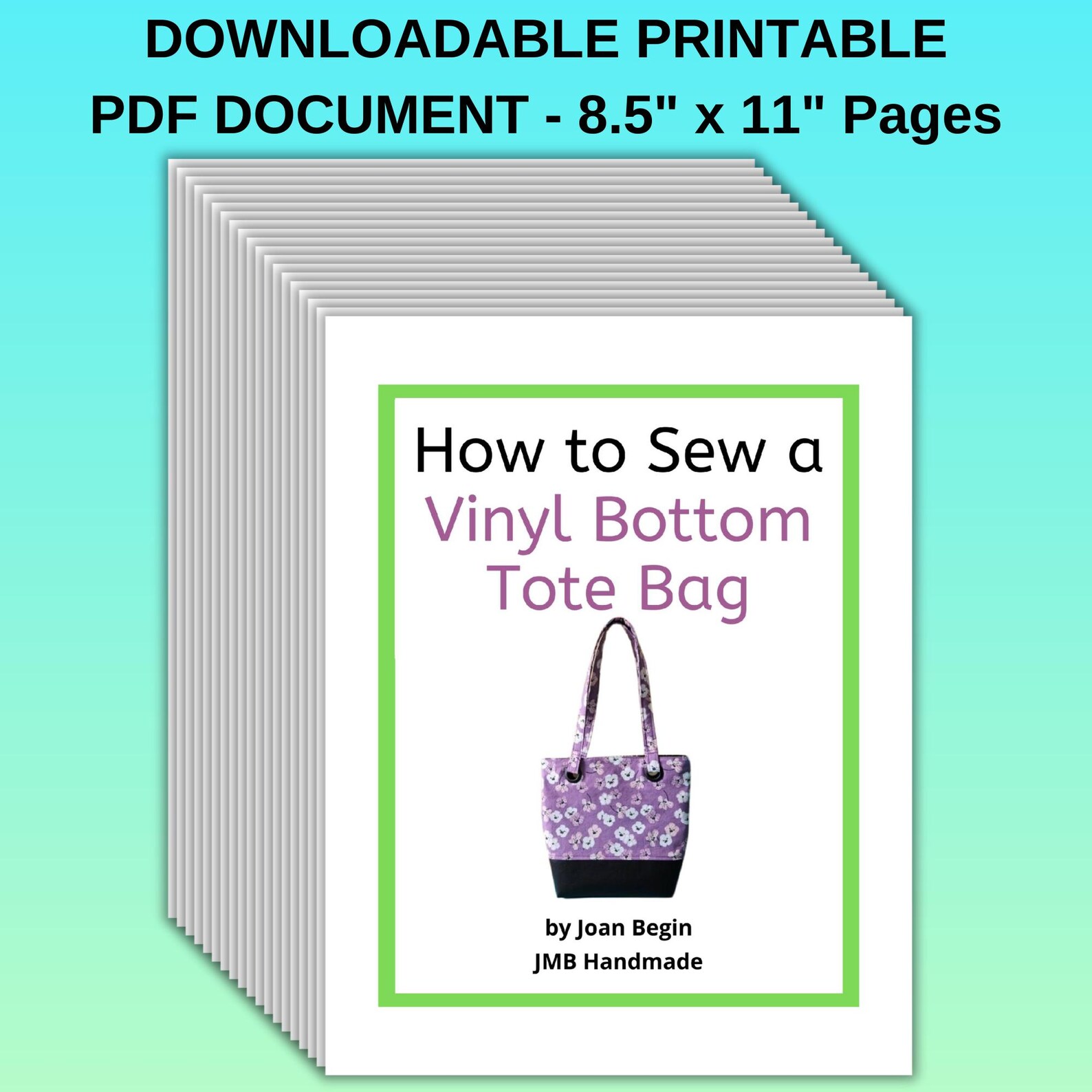 Vinyl Bottom Tote Bag Sewing Tutorial: Printable PDF Pattern - Etsy