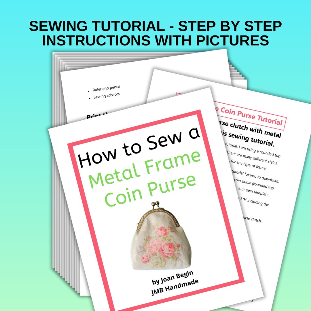 Metal Frame Coin Purse Sewing Tutorial, DIY Clutch Pattern (PDF ...