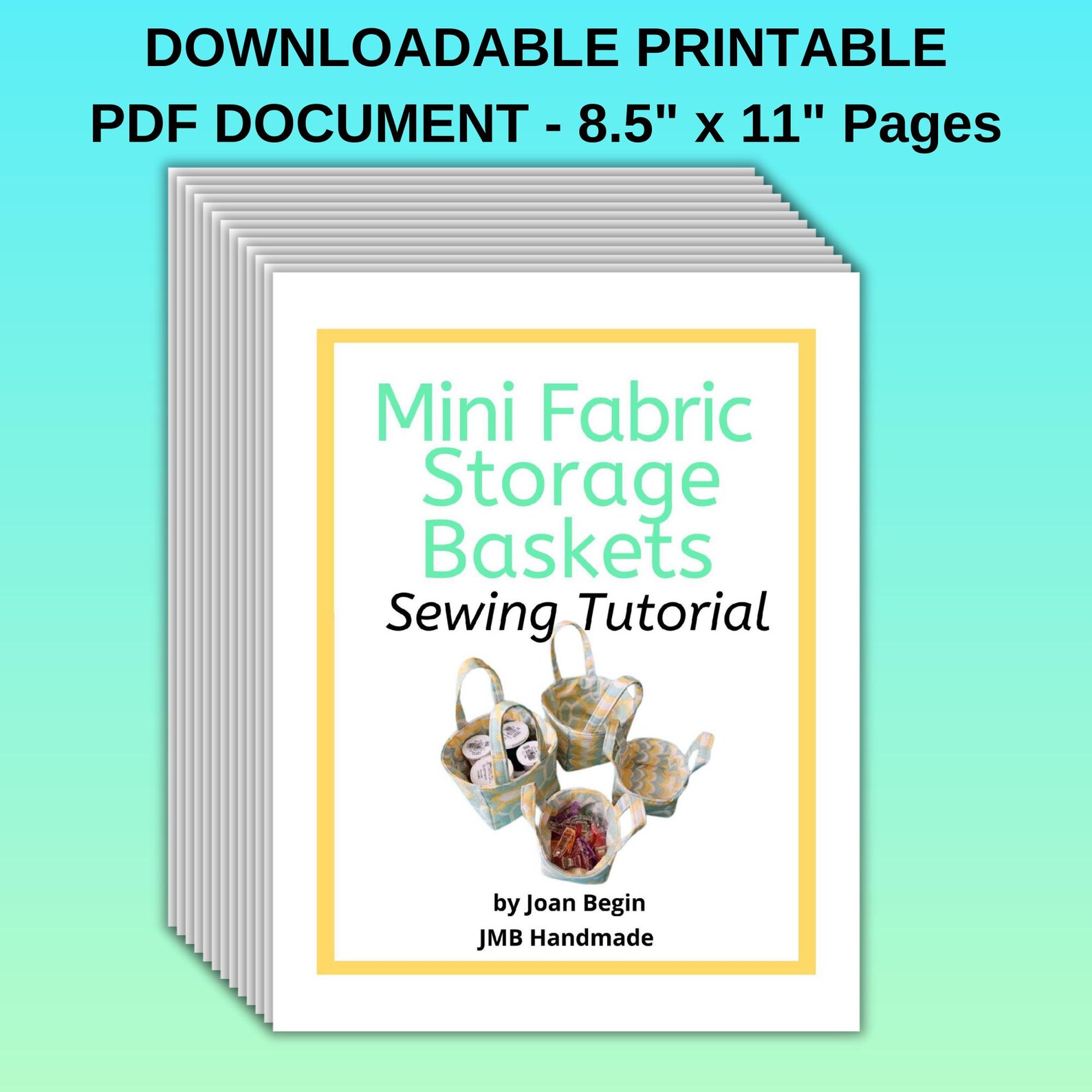 Mini Fabric Basket Sewing Tutorial: Two Sizes (PDF Pattern) - Etsy