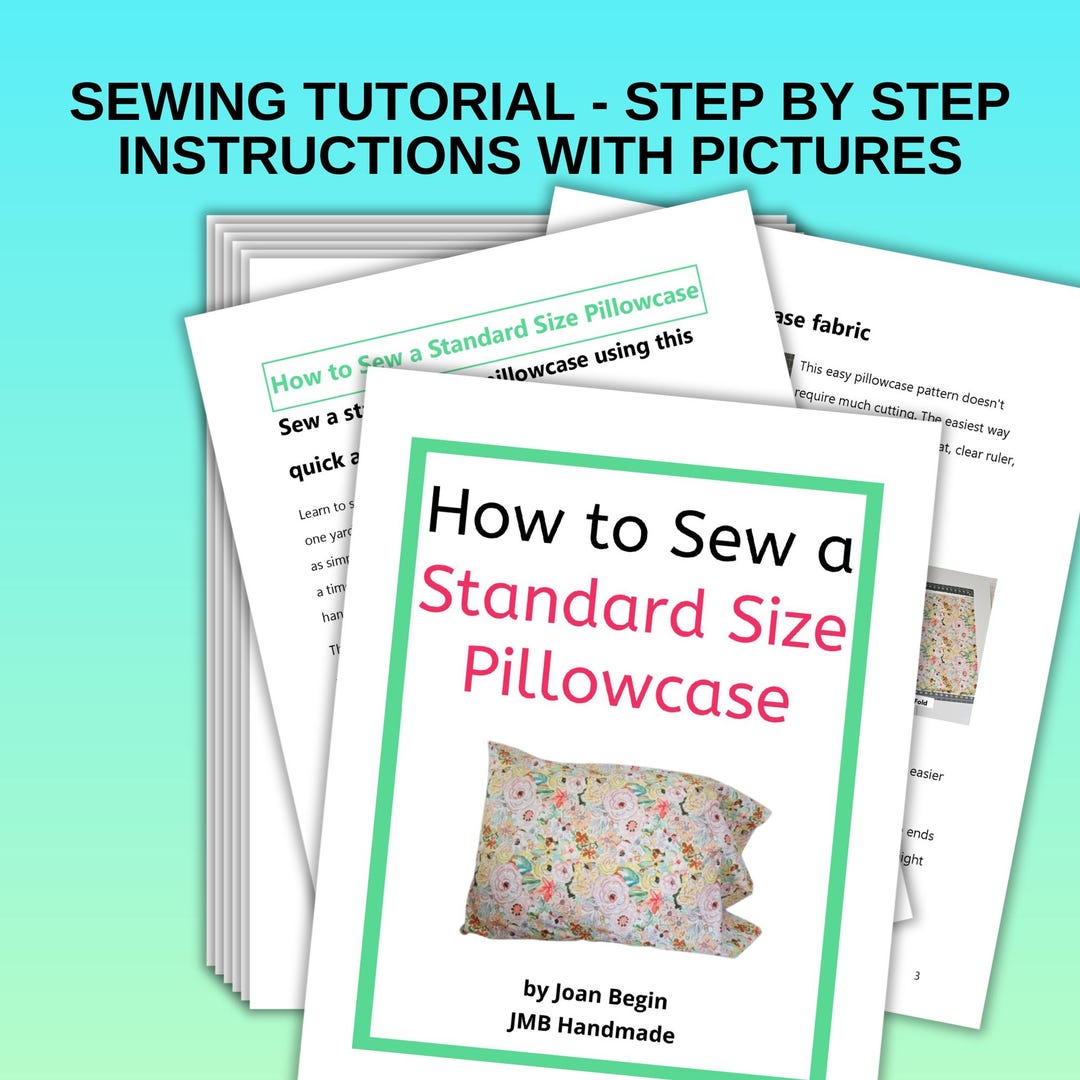 Pillowcase Sewing Pattern: Easy DIY Tutorial (PDF Download) - Etsy