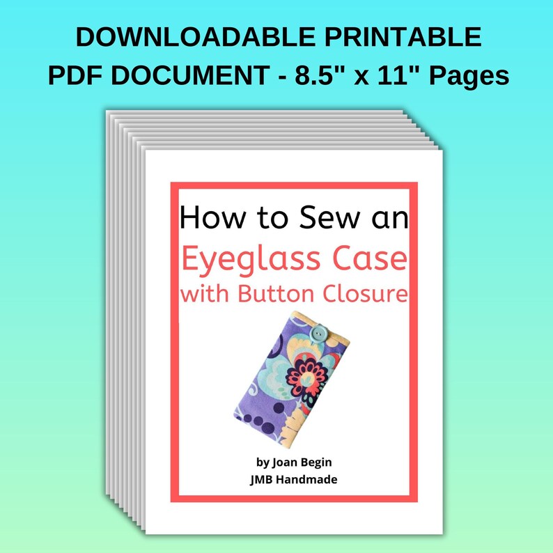 DIY Fabric Eyeglass Case Sewing Tutorial With Button (PDF Pattern) - Etsy