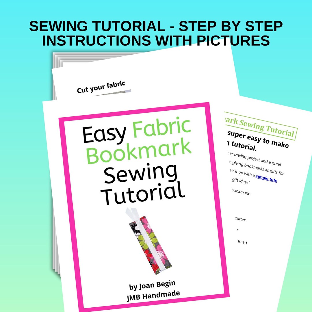 Easy Fabric Bookmark Sewing Tutorial / Bookmark Sewing Pattern / Fabric ...