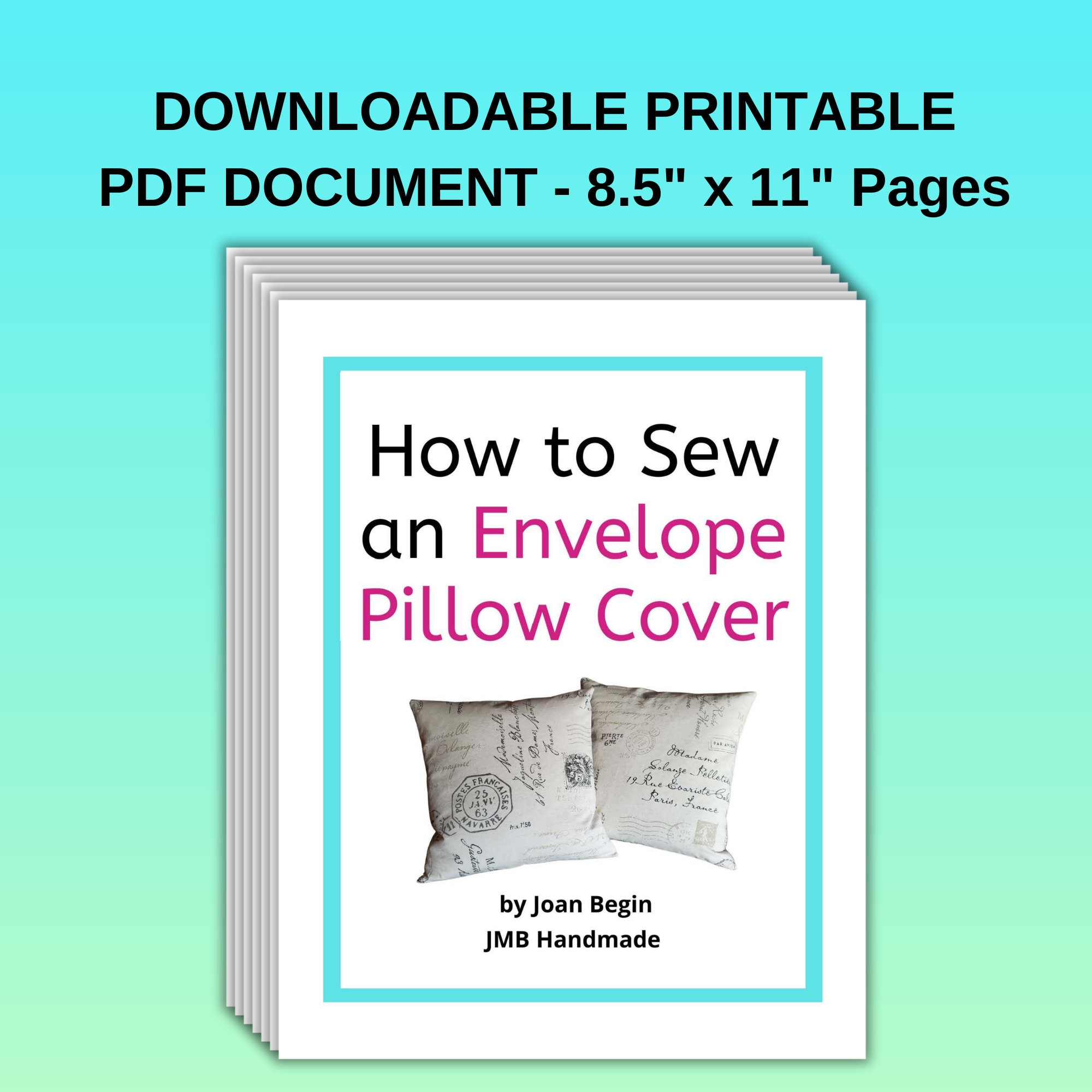 Envelope Pillow Cover Sewing Tutorial: DIY Pattern (PDF Pattern) - Etsy