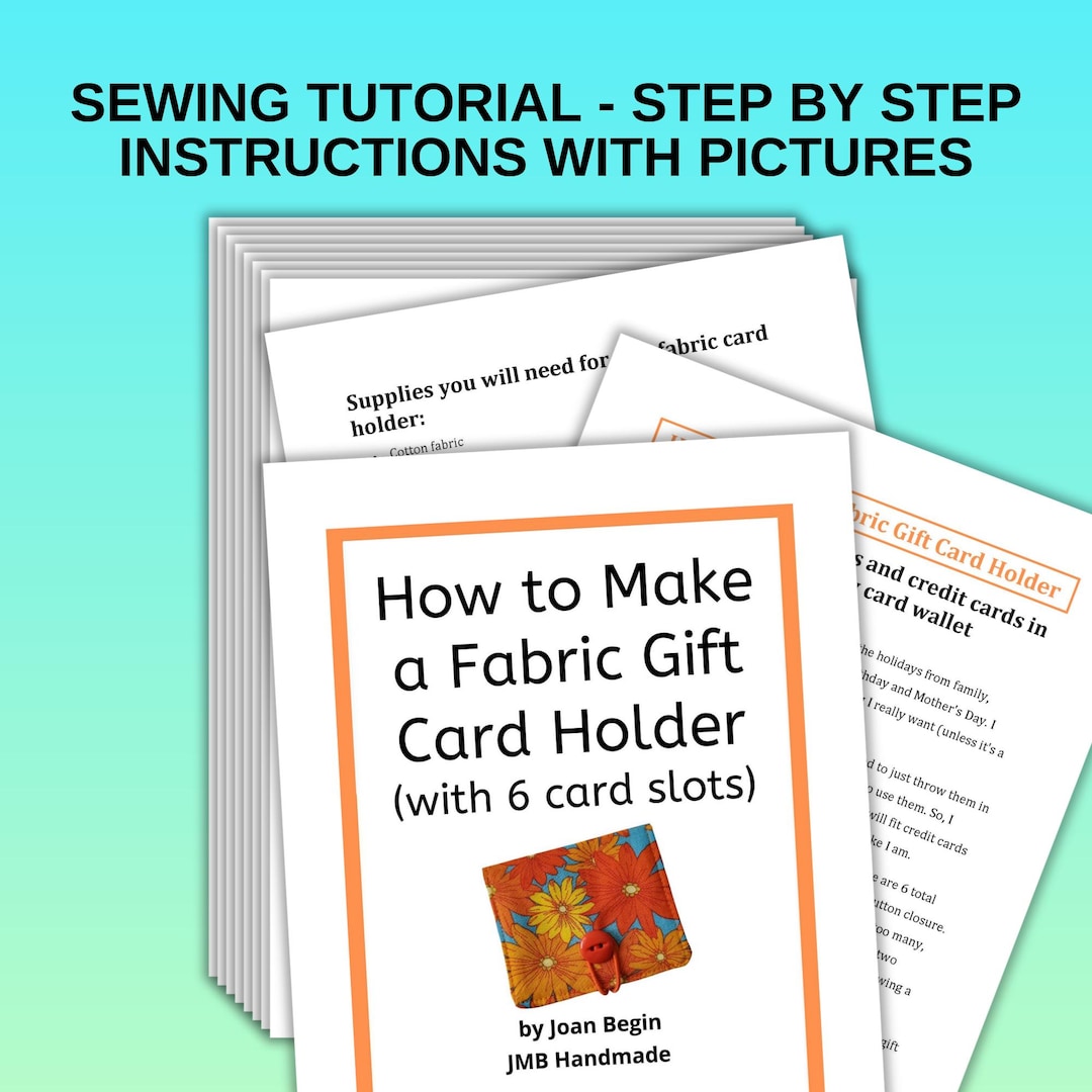 Fabric Gift Card Holder Sewing Tutorial: DIY Wallet Pattern (PDF) - Etsy