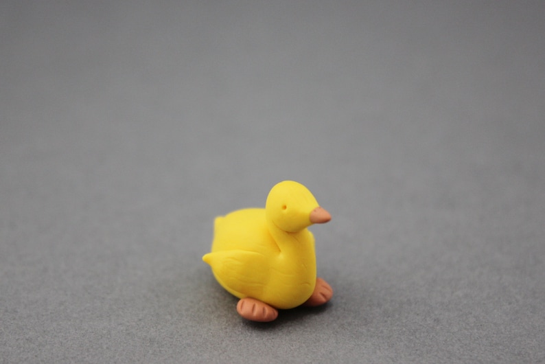 Duckling figurine polymer clay duck totem tiny baby duck | Etsy