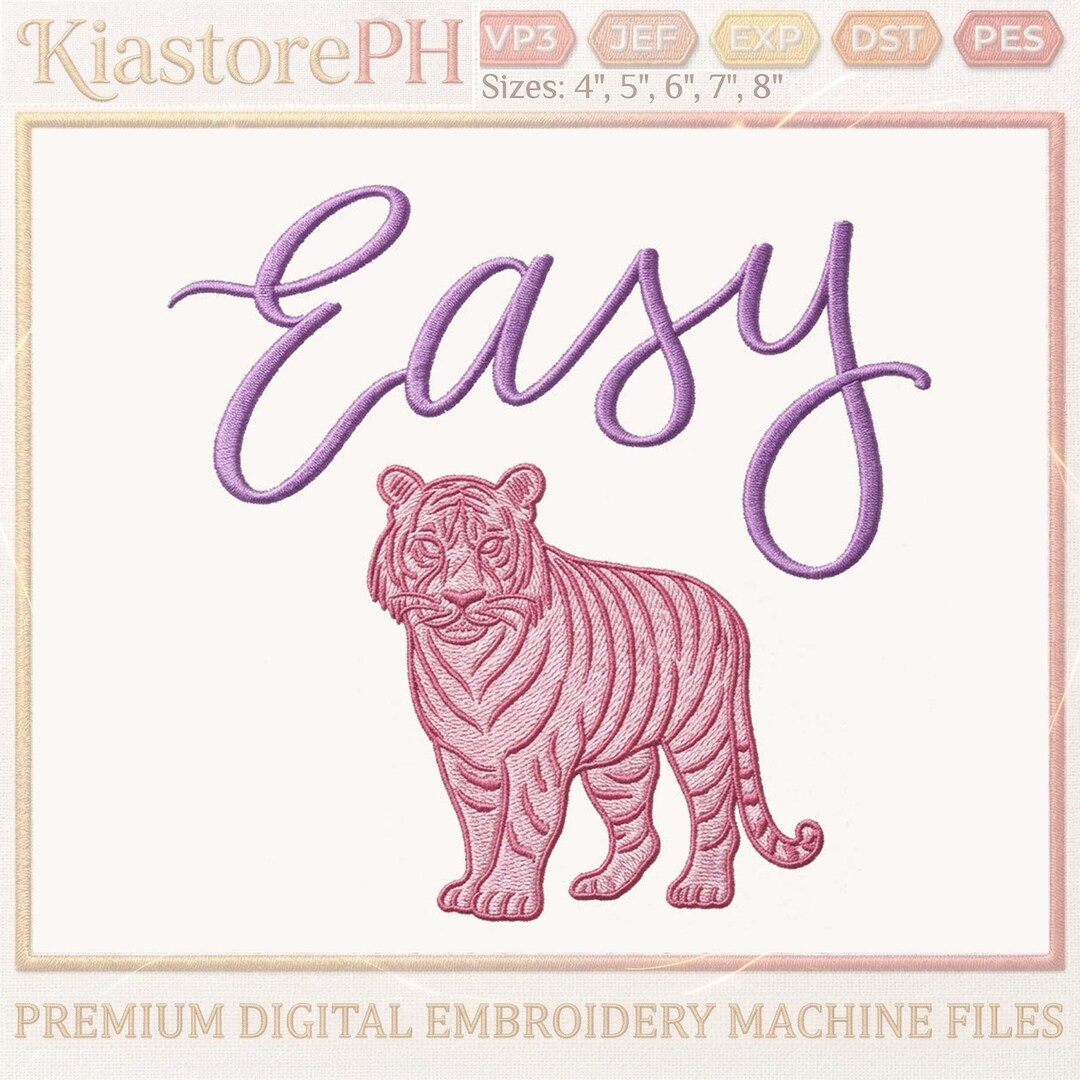 Everyday Easy Tiger Embroidery Design, Trendy Summer Stitch Machine ...