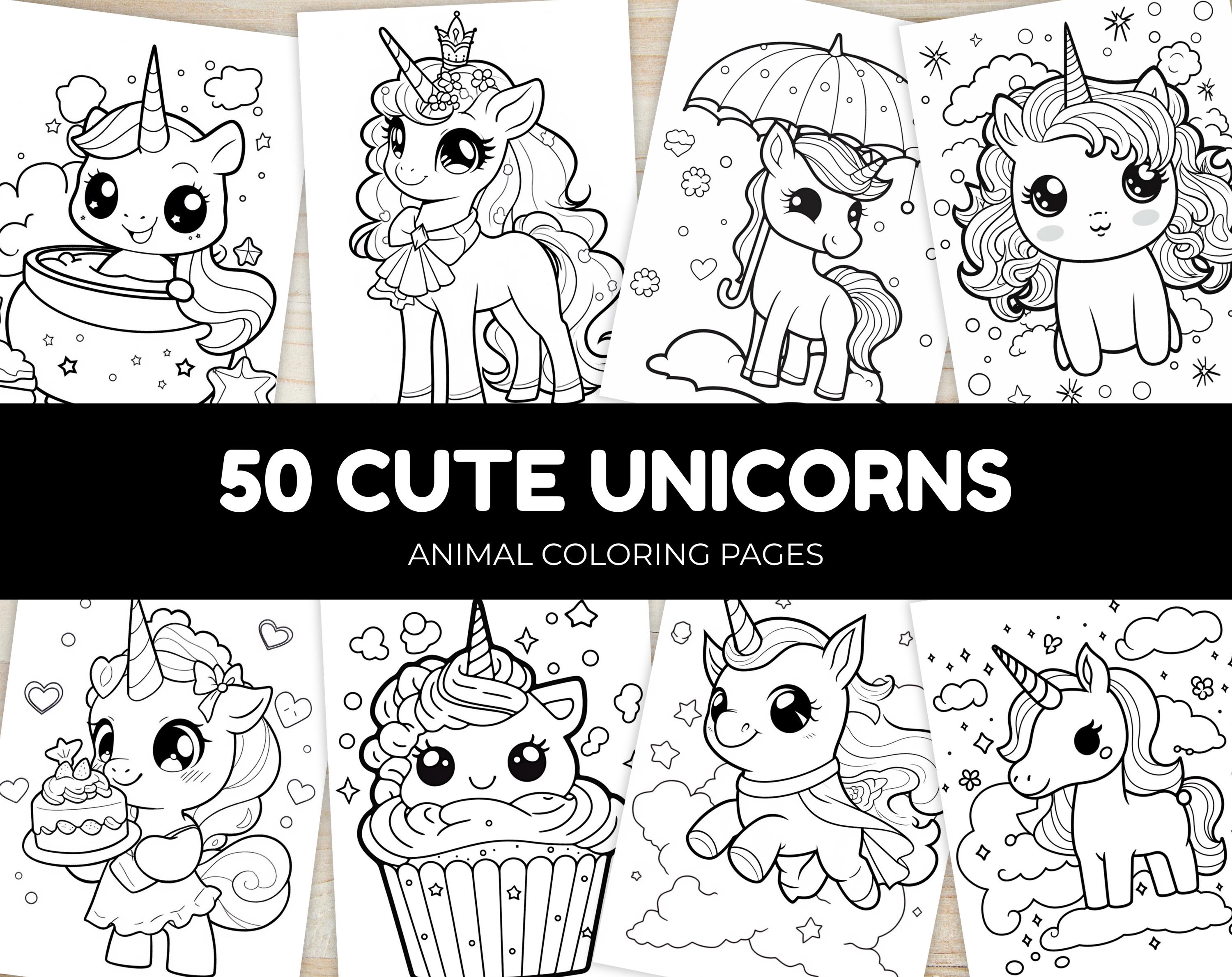 50 Easy Unicorn Coloring Pages | Simple Bold Unicorn Coloring Book for ...