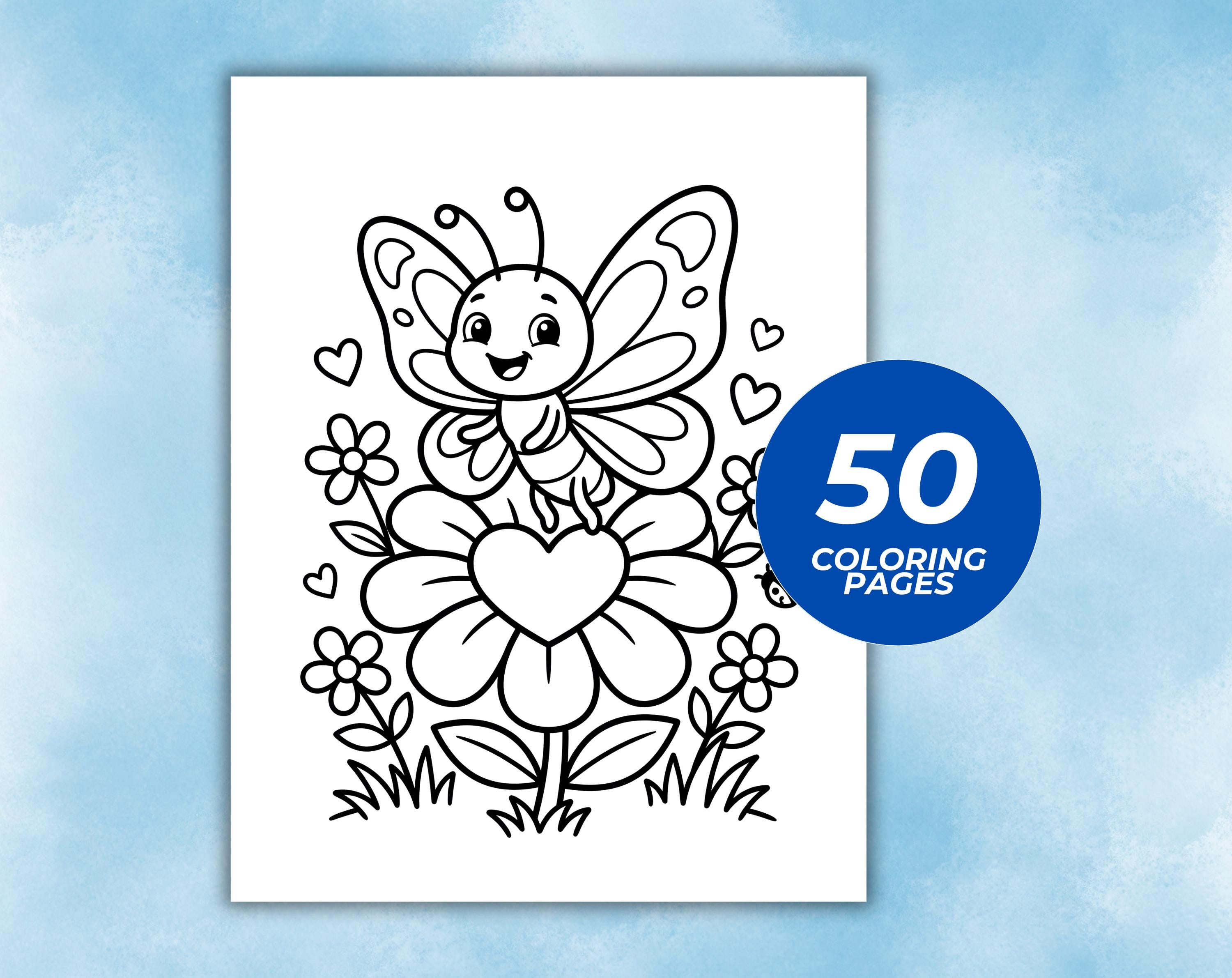 Kawaii Spring Coloring Pages for Kids | Cute Easy Coloring Book PDF ...