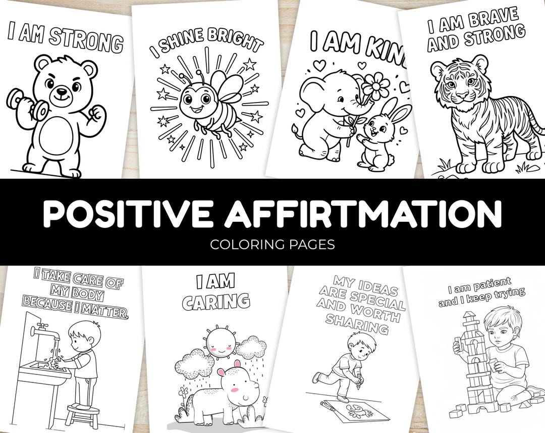 Positive Affirmations Coloring Pages for Kids | I Am Affirmation ...