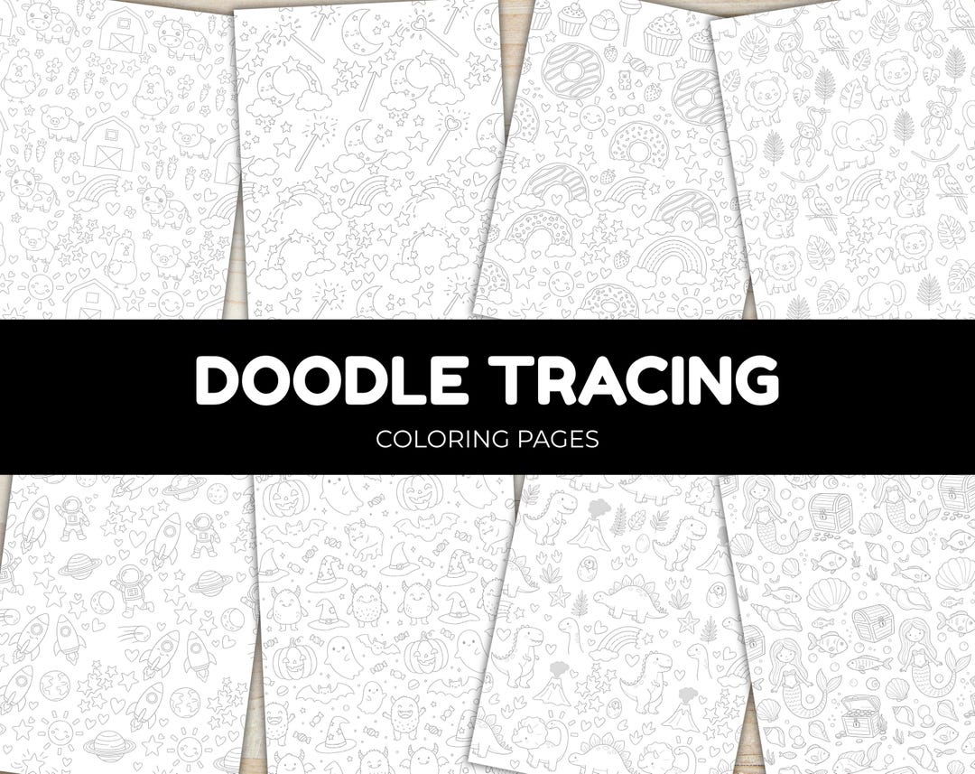 Doodle Tracing Book for Kids Printable PDF | 50 Easy Tracing Pages for ...
