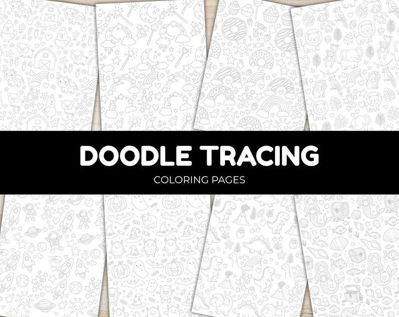 Doodle Tracing Book for Kids Printable PDF | 50 Easy Tracing Pages for ...
