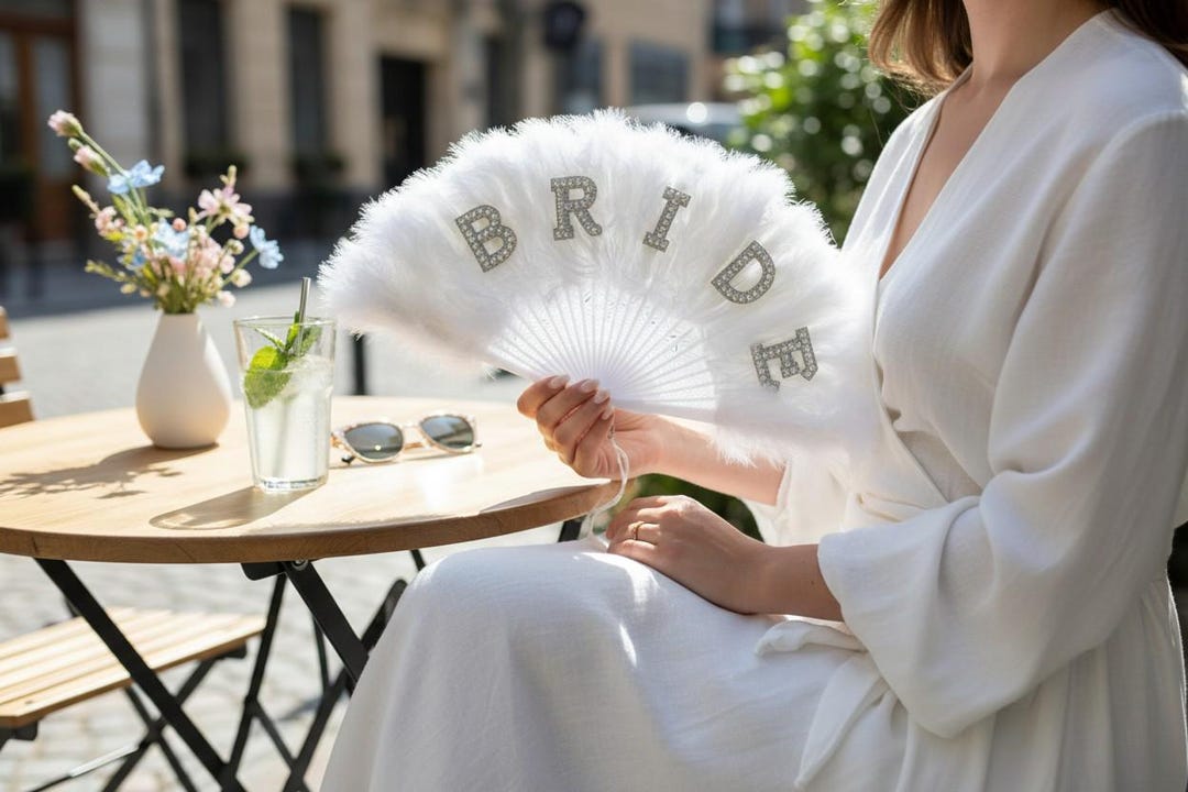 Elegant Pearl & Feather Bridal Fan – Dazzling Wedding Handheld ...